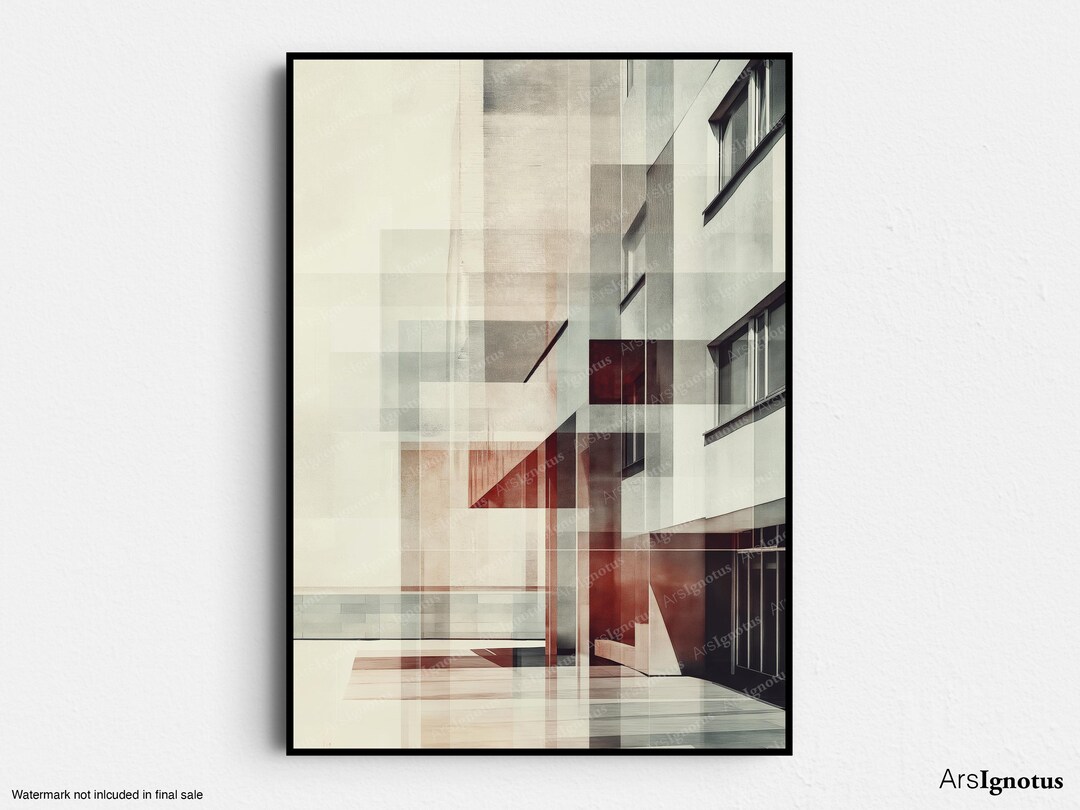 Architectural Intersections Printable Art, Mid Century Modern, Vintage ...