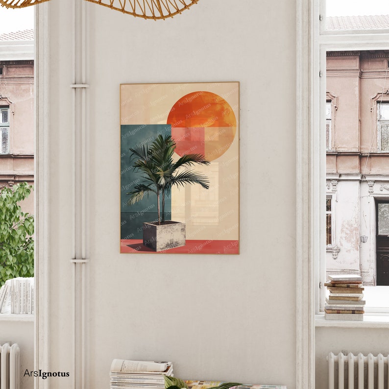 Verdant Echo Printable Art, Mid-century Modern, Abstract, Natural, Vintage, Retro Wall Art ...