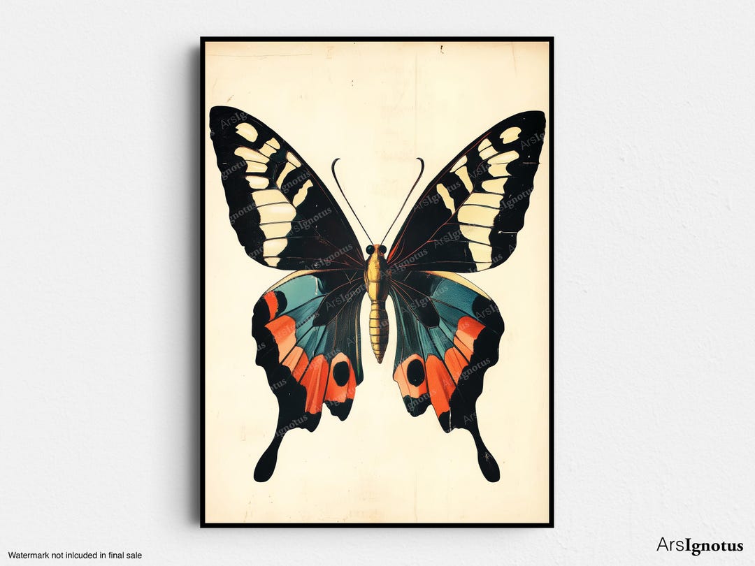 Minimalist Butterfly Form Printable Art, Mid Century Modern, Vintage ...