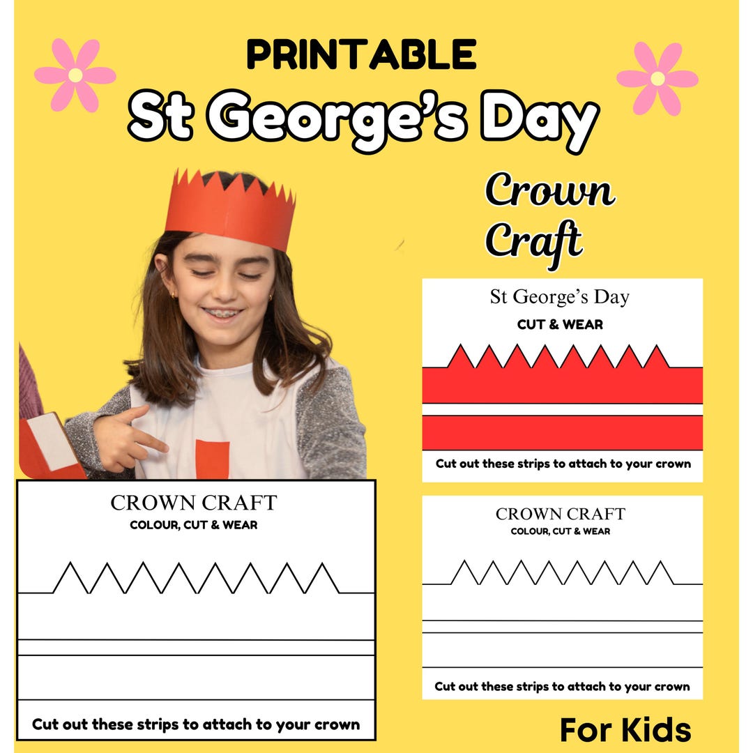 Printable Crown Craft for Kids | St George's Day Worksheet Activity ...