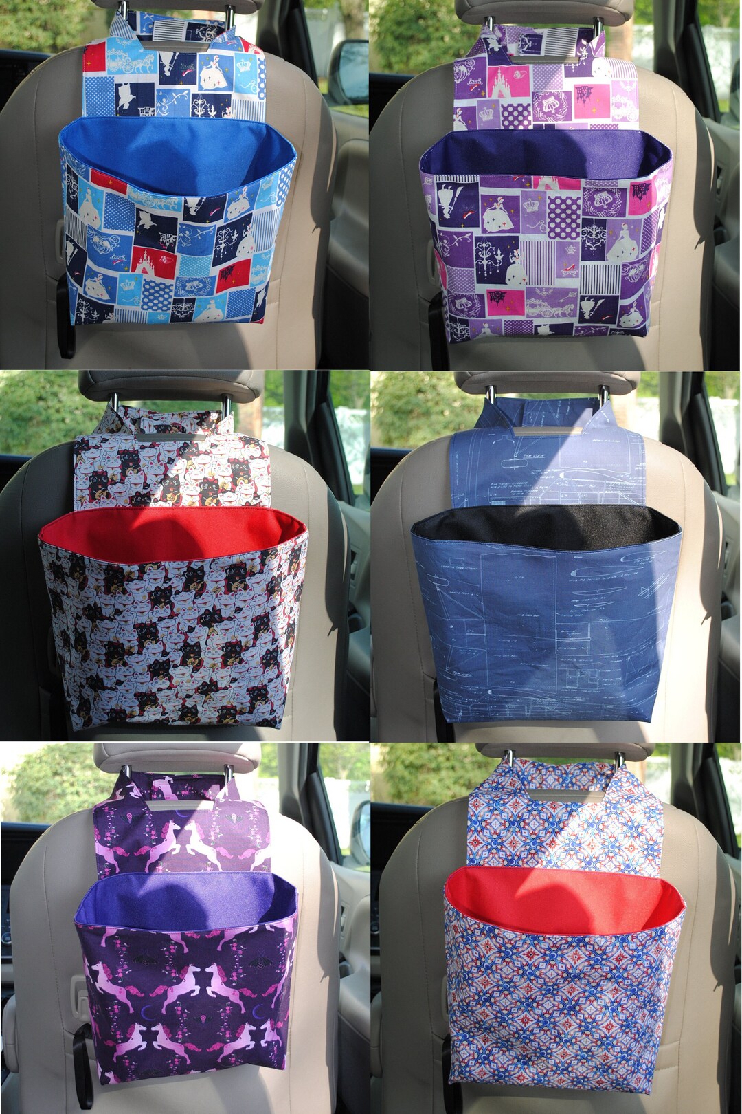 Car Trash Bag, Waterproof Canvas Lining, Hook and Loop Closure, Head ...
