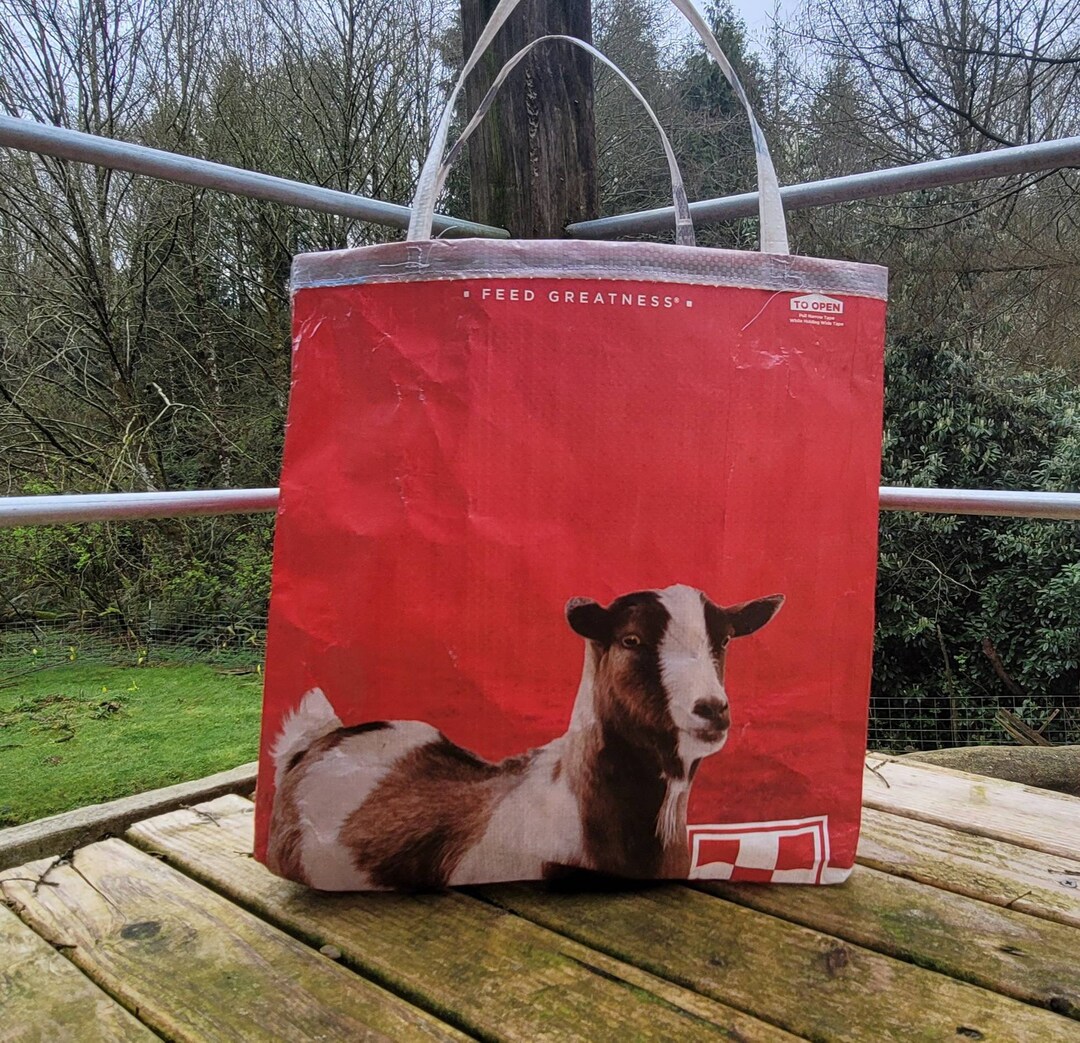 Upcycled Goat Feed Tote Bag Free Shipping - Etsy