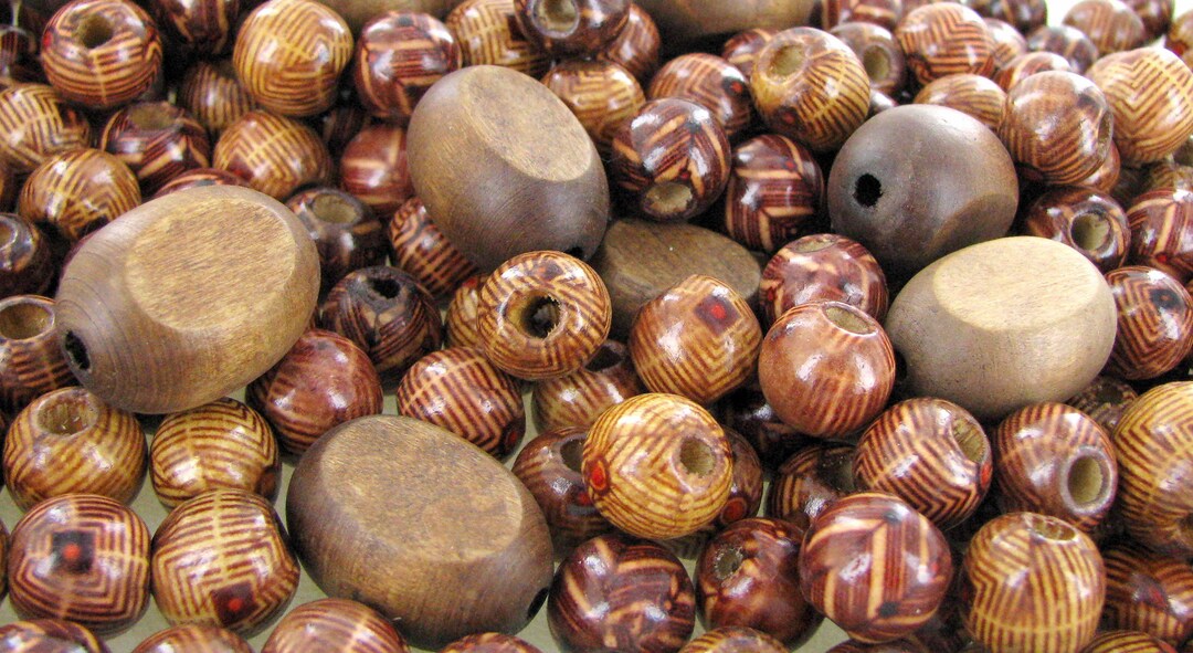 Wood Beads Bulk for Bracelet Hair Making, DIY Craft Jewelry Supplies ...