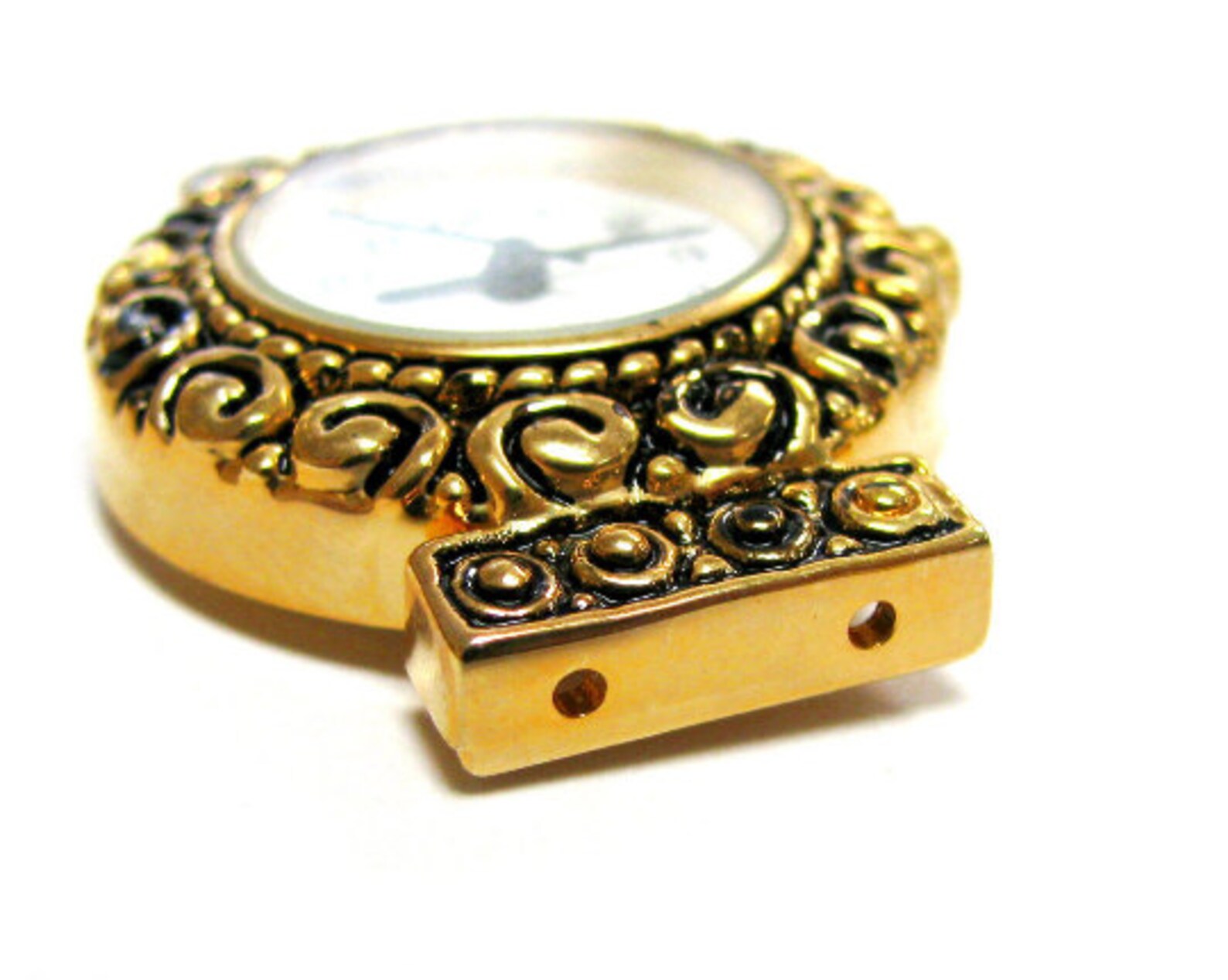 Watch Faces for Bracelet Jewelry Making, Antique Gold Round Frame for ...