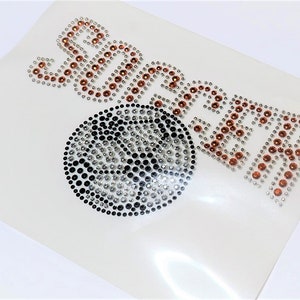 Soccer Ball Hotfix Rhinestones Heat Transfer Iron On, Black Silver ...