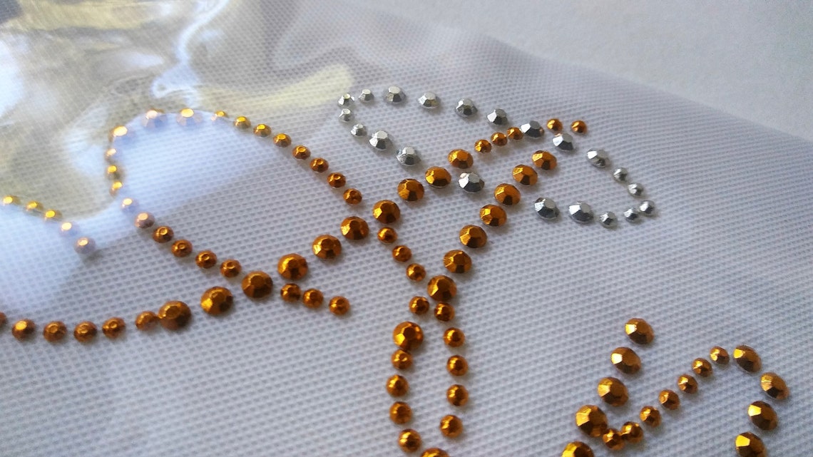 Angel Hotfix Rhinestones Heat Transfer Iron on Gold - Etsy