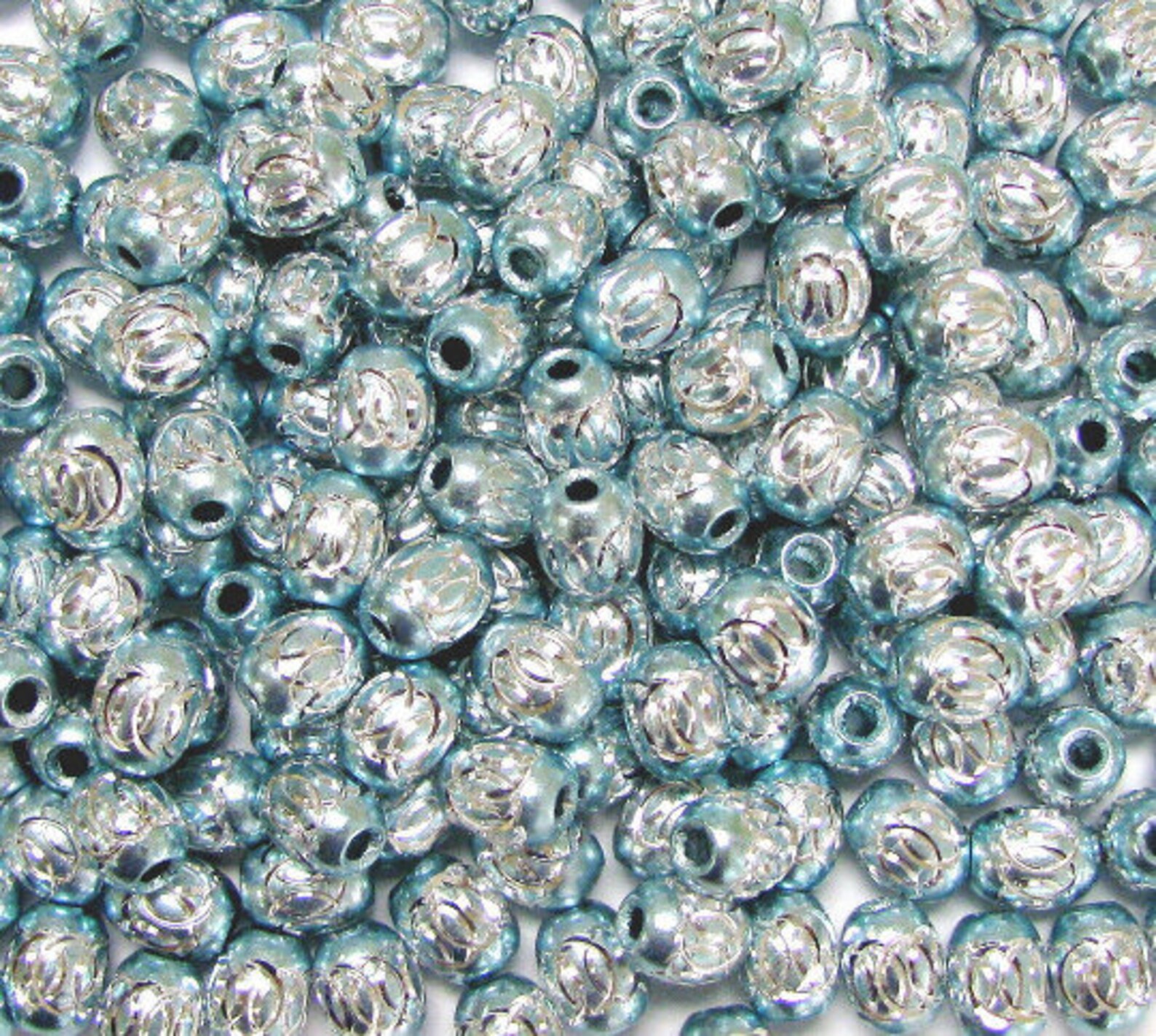 Aluminum Beads for Jewelry Making - Silver Linings Diamond Cut Large ...