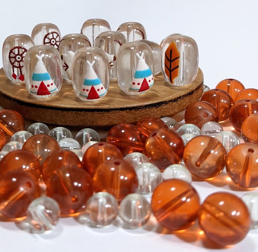 Western Tribe Tribal Beads, Glass Beads Bulk for Jewelry Making, Clear ...