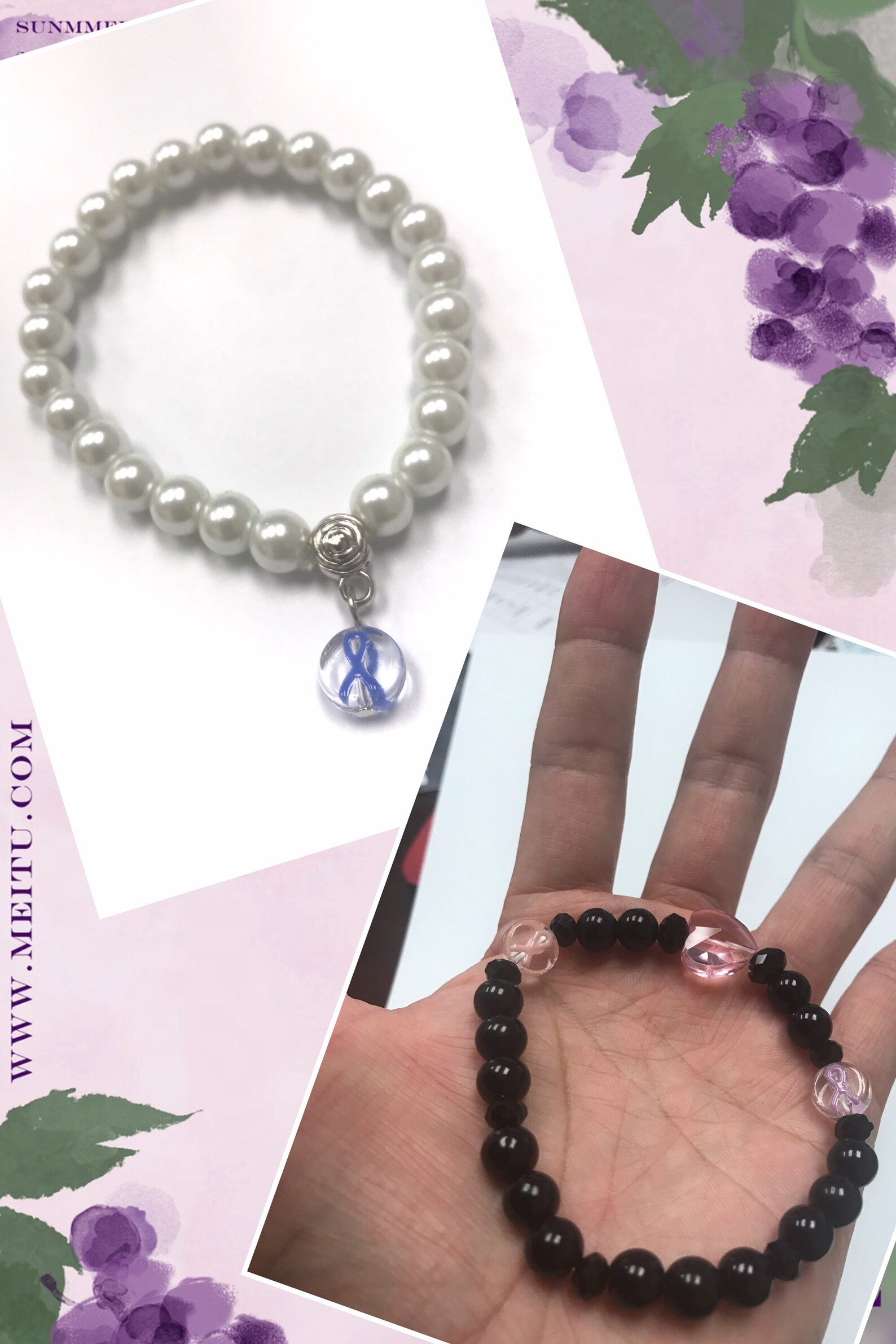 Ribbon Beads Cancer Awareness Glass Beads for Jewelry Making | Etsy