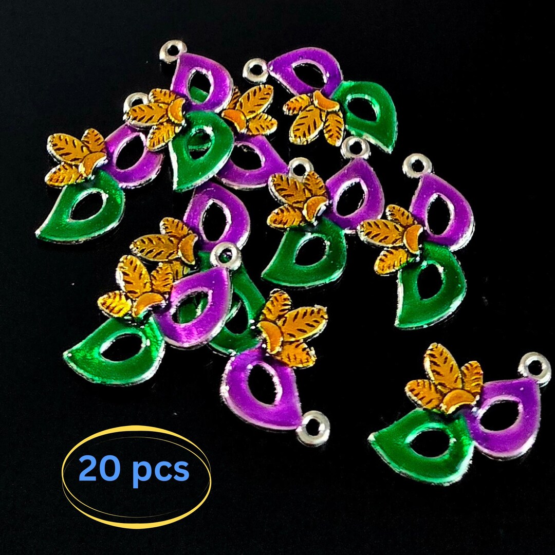 Eye Mask Charm, Mardi Gras Masquerade Charms for Jewelry Making, DIY ...