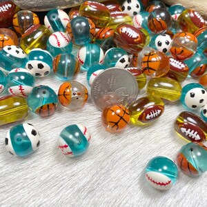 Glass Beads Bulk for Bracelet Making, Basketball Football Baseball Golf ...
