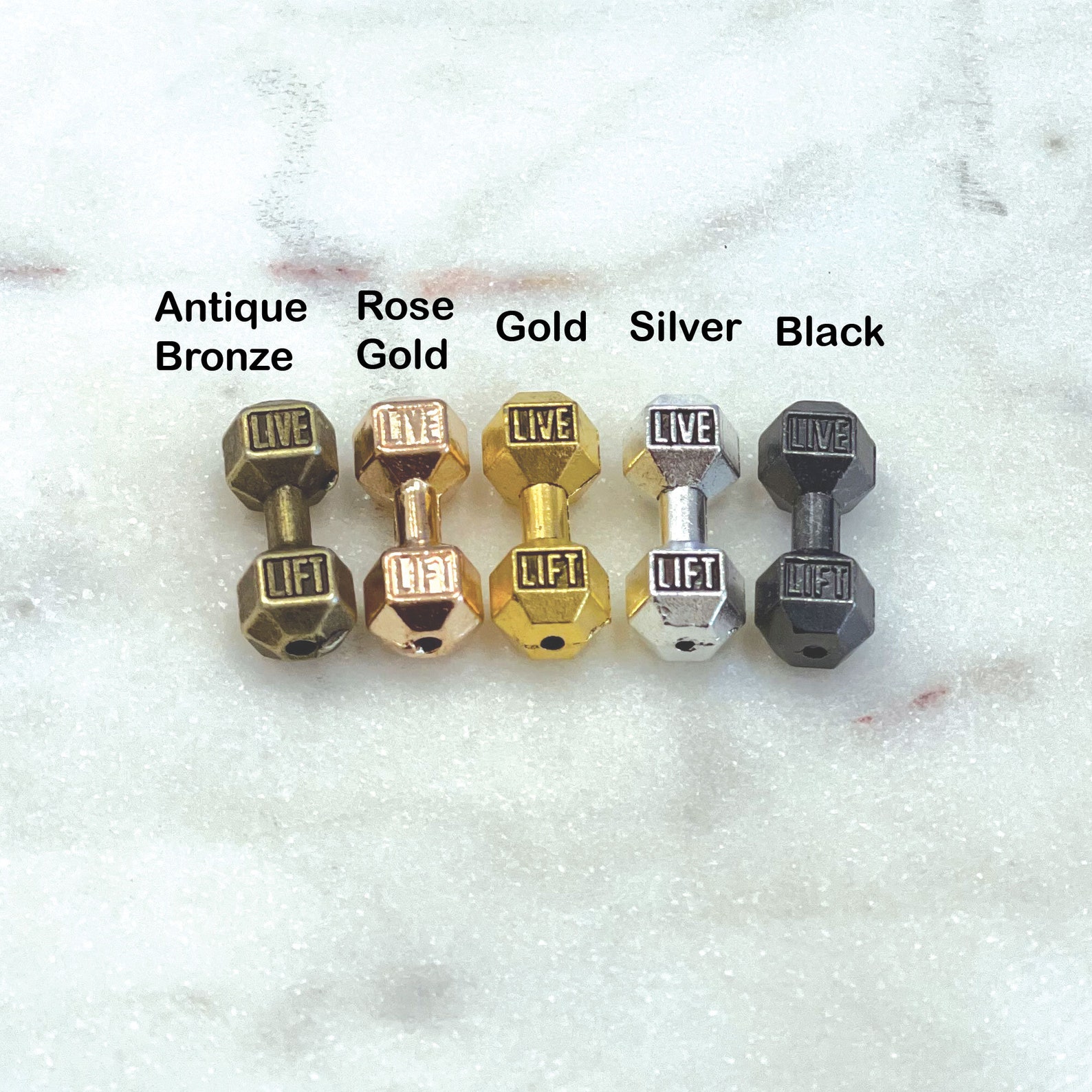 Dumbbell Barbell Charm Beads Fitness Miniature Connector - Etsy