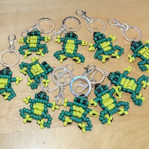 Pony Beads Keychain, Frog Beads Beaded Lanyard Ornament Key Rings ...