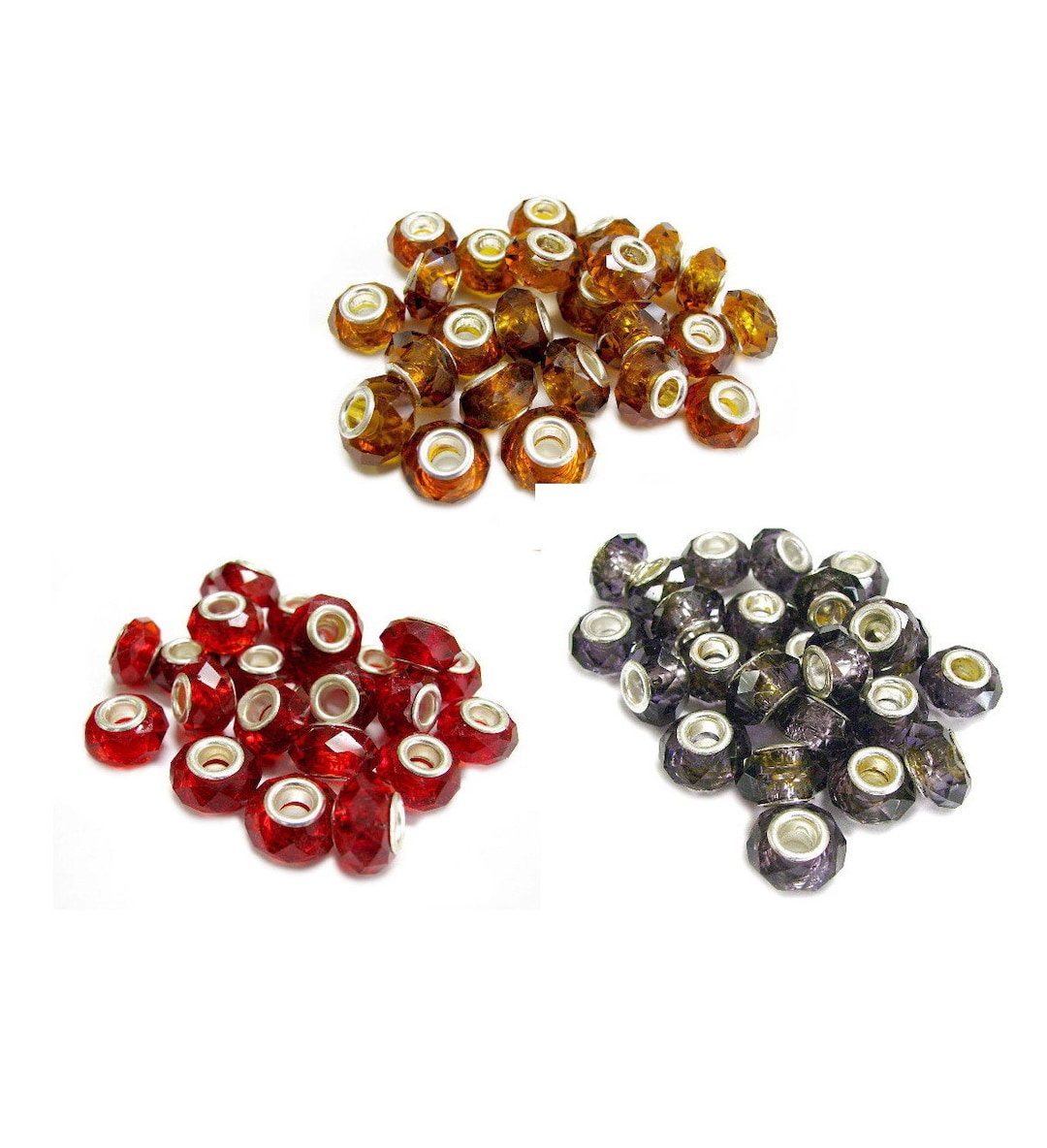 Big Hole Beads, Large Hole Beads, Glass Spacer Finding Beads, DIY Craft ...