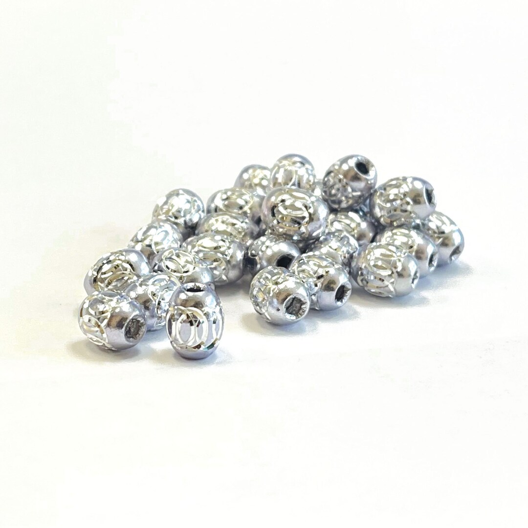 Aluminum Beads Bulk for Bracelet Making, Diamond Cut Euro Large Hole ...