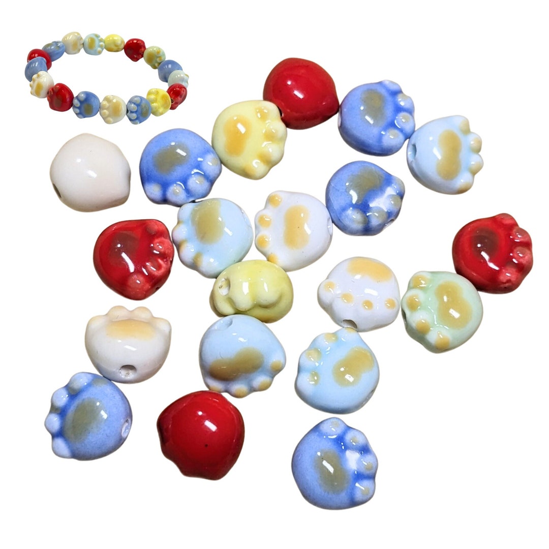 Paws Beads for Bracelet Making, Remembrance Memorial Pet Cat Dog Paw ...