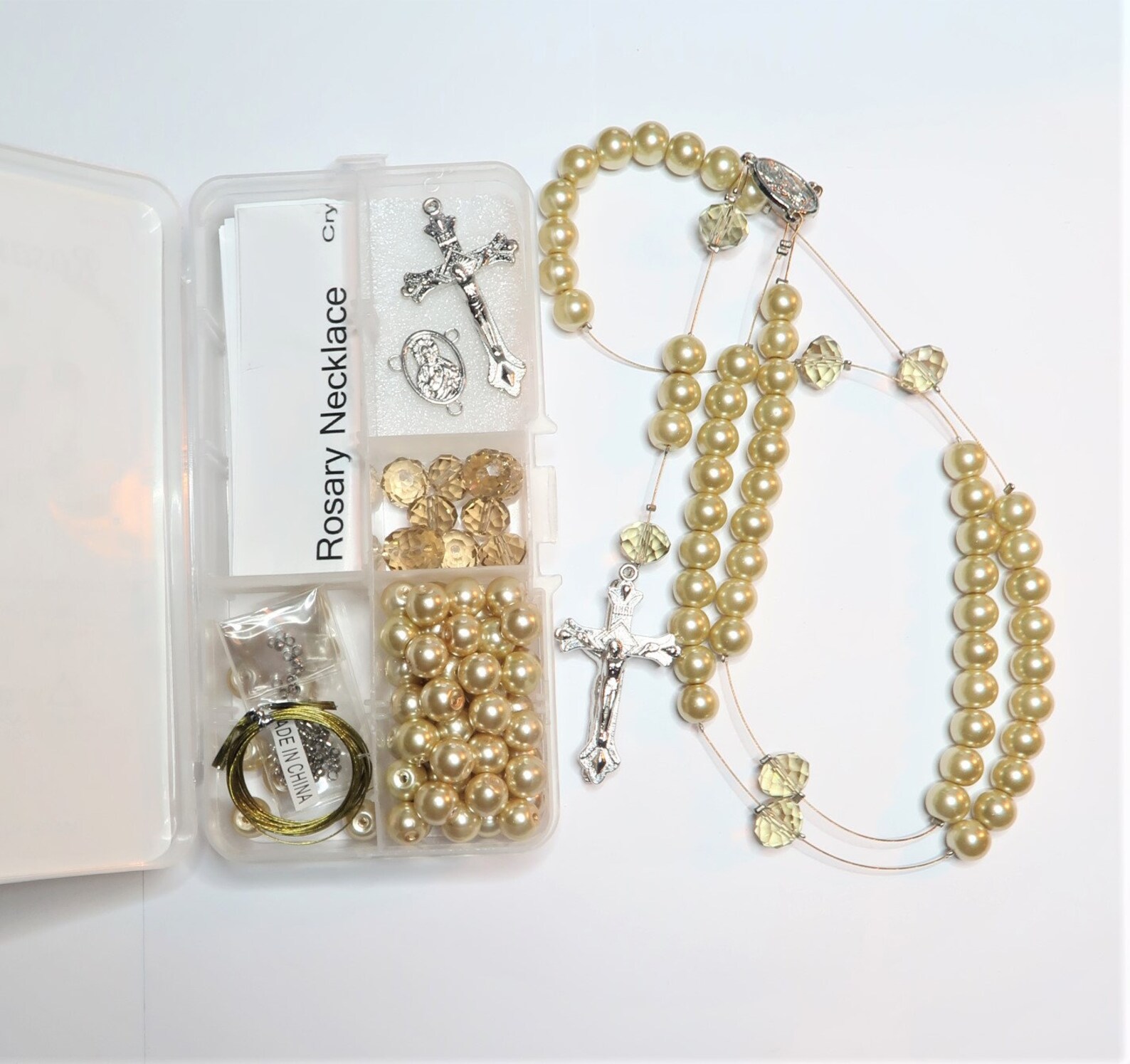 Rosary Prayer Necklace DIY Kit Rosaries Making Supplies Kit | Etsy