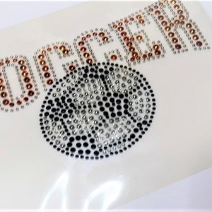 Soccer Ball Hotfix Rhinestones Heat Transfer Iron On, Black Silver ...