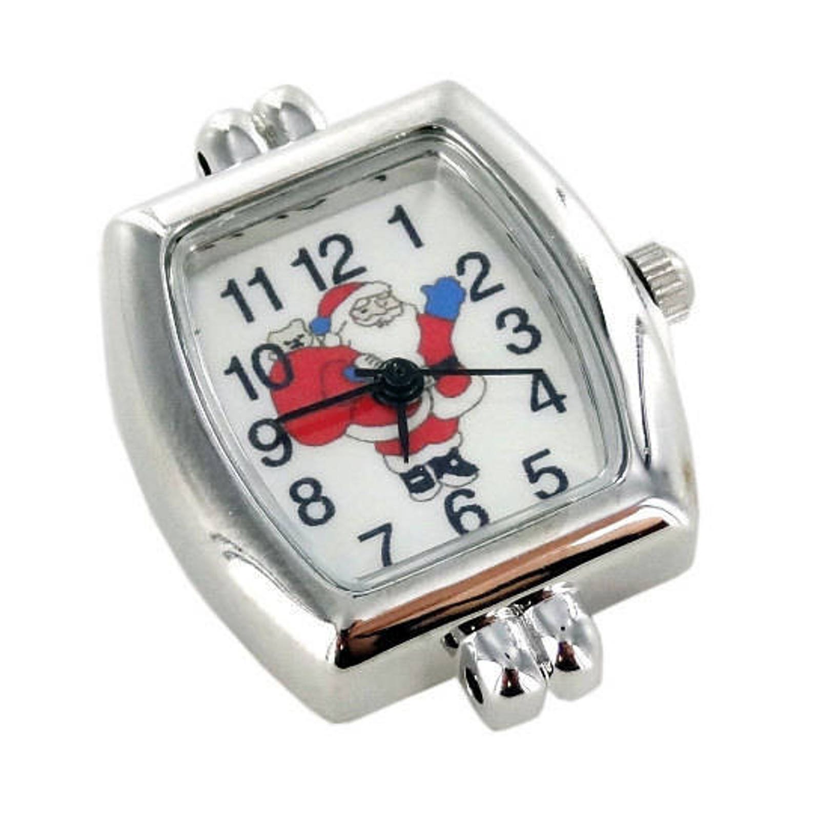 Silver Santa Claus Watch Face For Bracelet Jewelry Making | Etsy