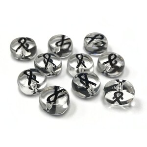 Ribbon Beads, Cancer Awareness Glass Beads for Jewelry Making, DIY ...