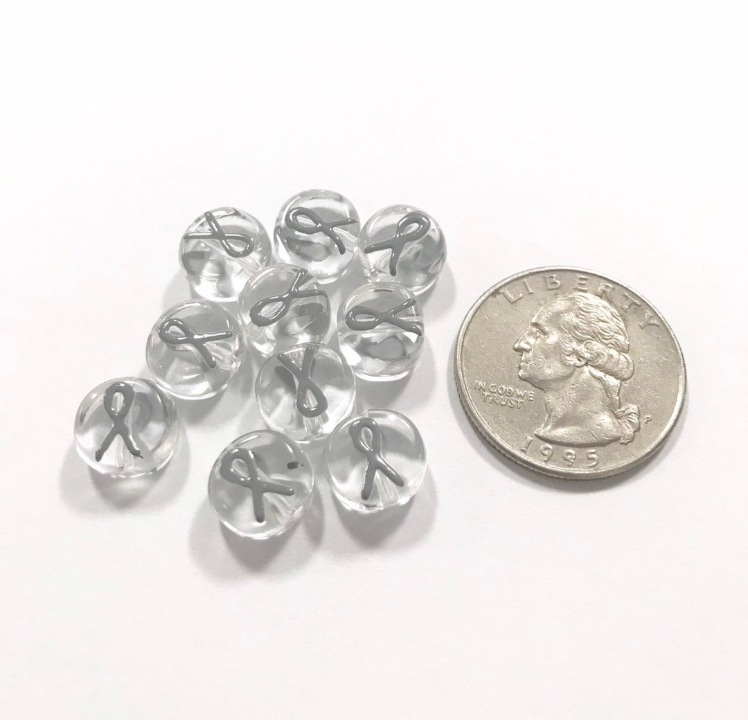 Ribbon Beads Cancer Awareness Glass Beads for Jewelry Making - Etsy