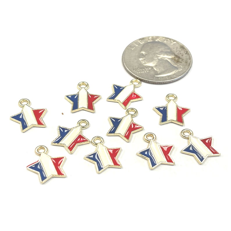 Red White Blue Charms Fourth of July Charm for Jewelry - Etsy