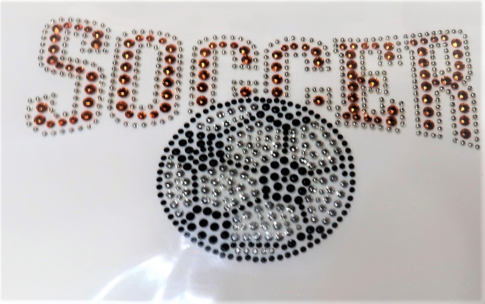 Soccer Ball Hotfix Rhinestones Heat Transfer Iron on Black | Etsy