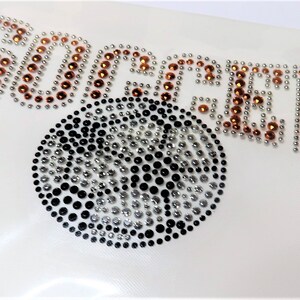 Soccer Ball Hotfix Rhinestones Heat Transfer Iron On, Black Silver ...