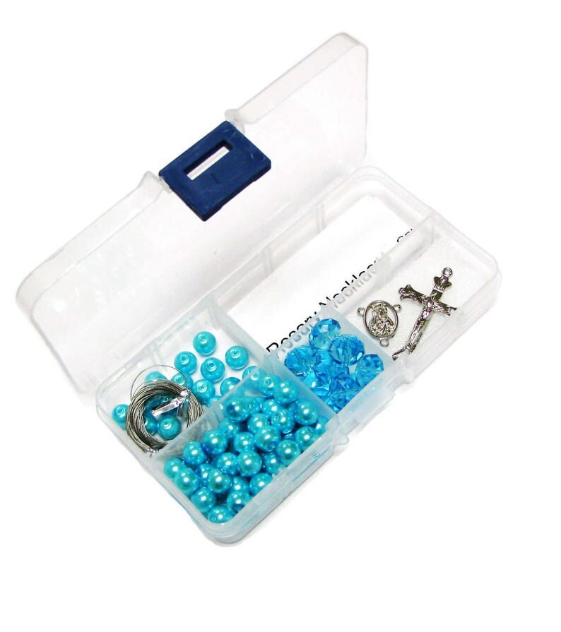 Rosary Necklace Kit Catholic Rosary Bead Crucifix Kit DIY - Etsy