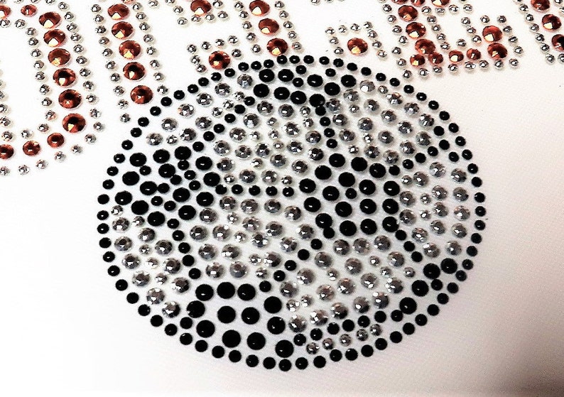 Soccer Ball Hotfix Rhinestones Heat Transfer Iron on Black - Etsy