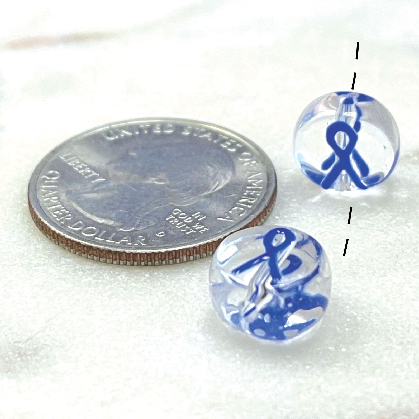 Ribbon Beads, Cancer Awareness Glass Beads for Bracelet Making, DIY ...