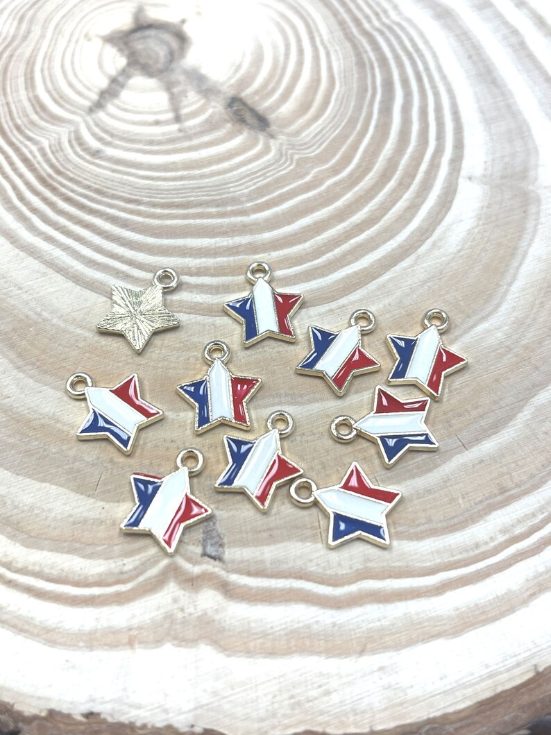 Red White Blue Charms Fourth of July Charm for Jewelry - Etsy