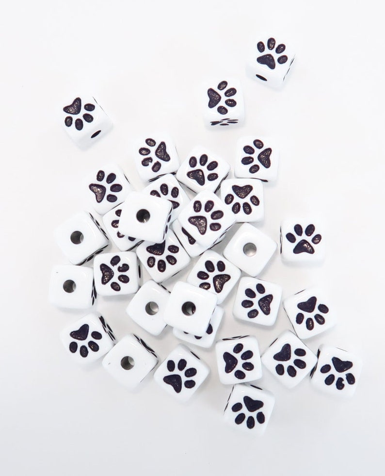 Paw Beads Animal Dog Cat Paw Print Beads for Jewelry Making | Etsy