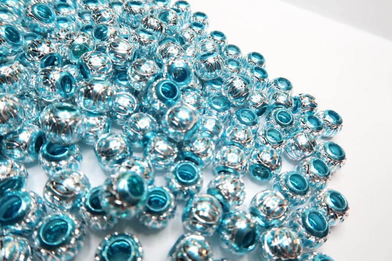 Aluminum Beads for Jewelry Making blue Round Beads With - Etsy