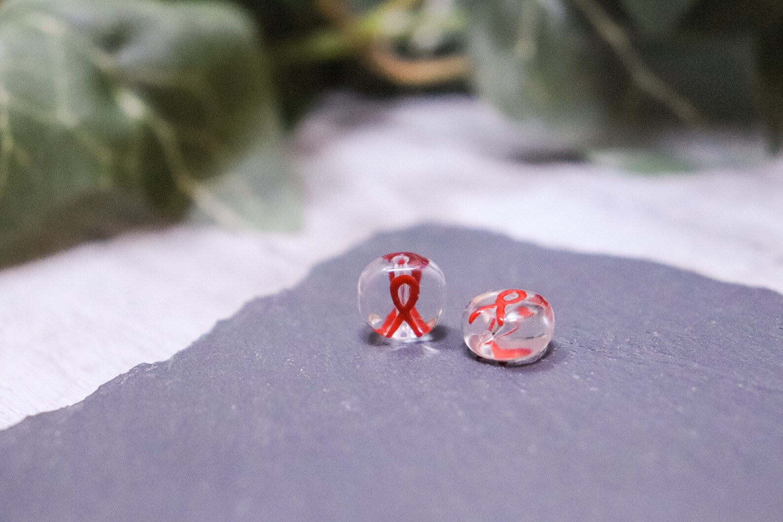 Ribbon Beads Cancer Awareness Glass Beads for Jewelry Making | Etsy