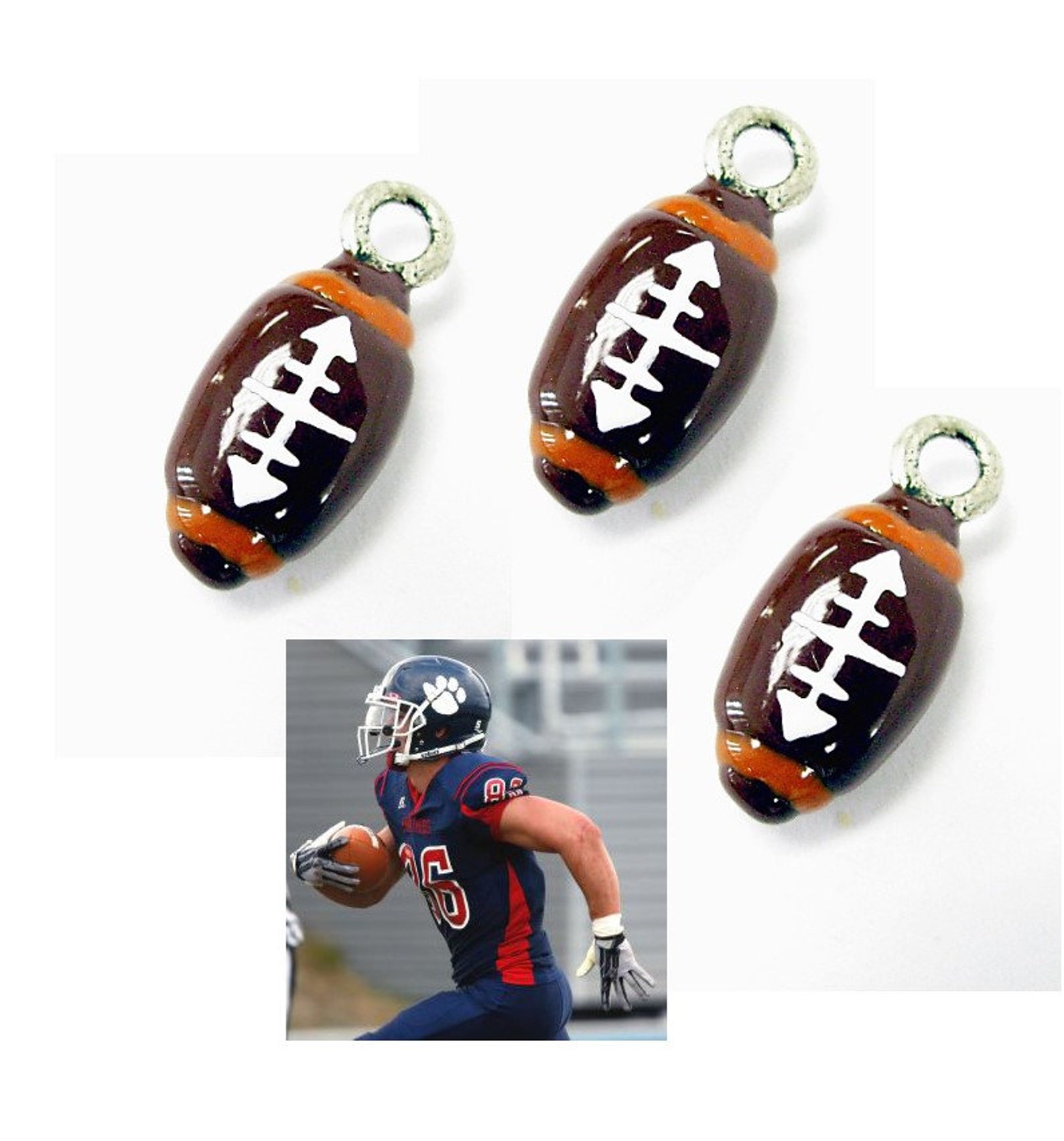 Football Charms for Bracelet Necklace Jewelry Hand Painted - Etsy