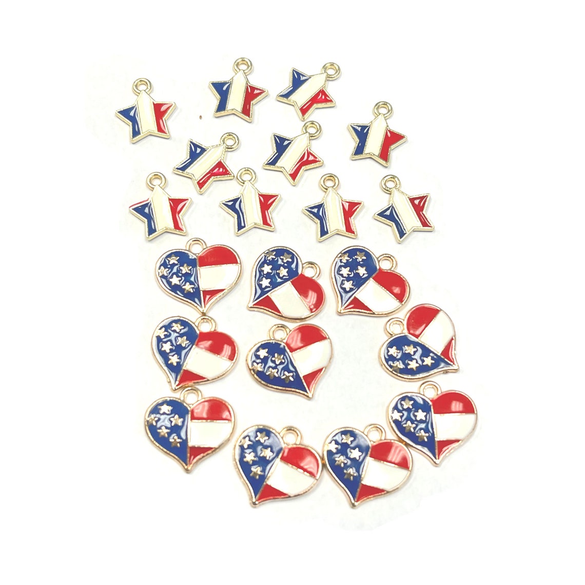 Red White Blue Charms Fourth of July Charm for Jewelry - Etsy