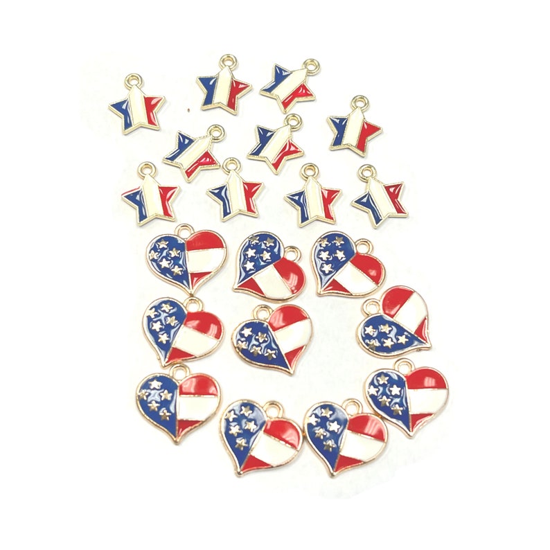 Red White Blue Charms Fourth of July Charm for Jewelry - Etsy