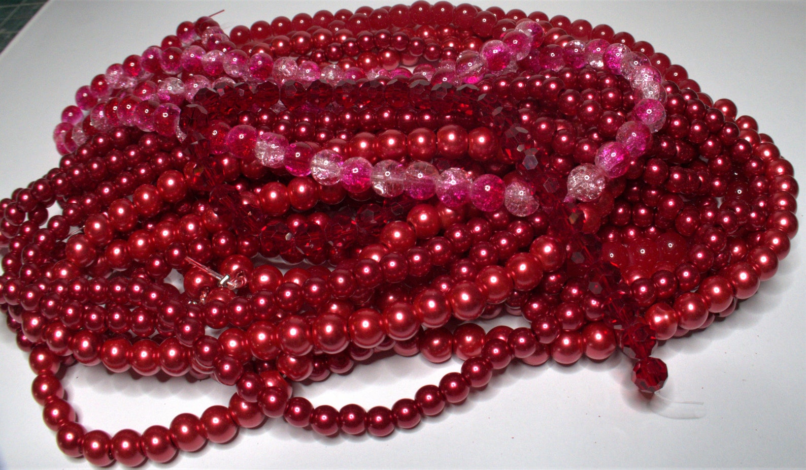 Glass Beads Bulk - Red Round Beads for Jewelry Bracelet Making - Glass ...