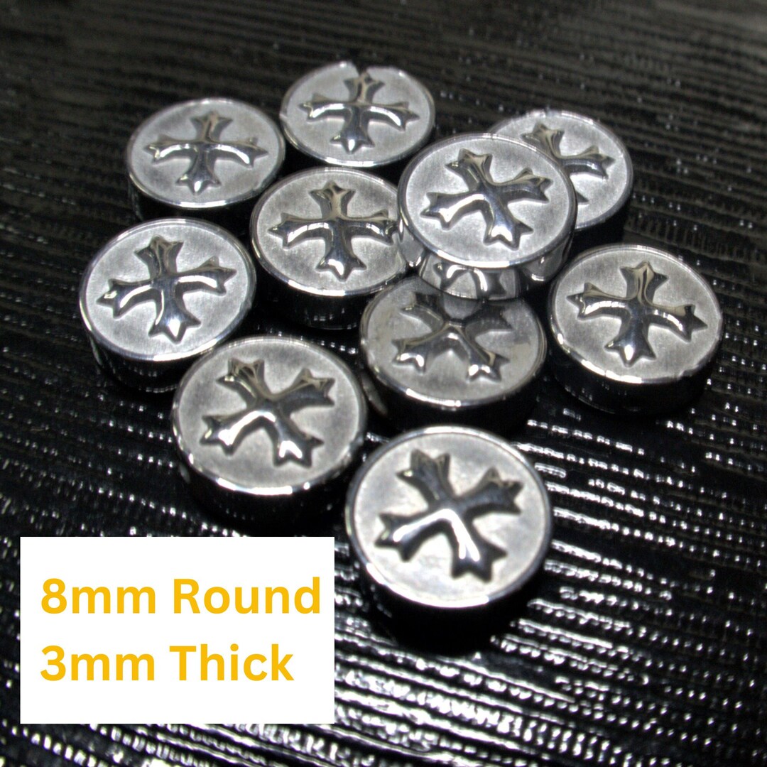 Silver Cross Beads for Jewelry Making, Cross Round Hematite Gemstone ...