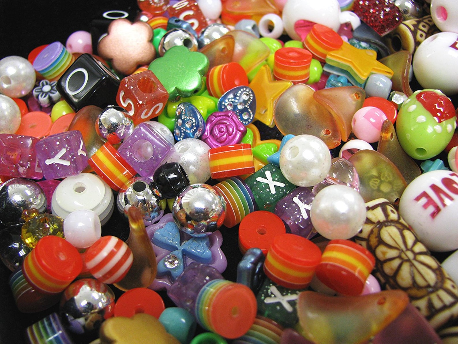 Plastic Resin Acrylic Beads Bulk, School Supplies Kids Crafts Charms ...