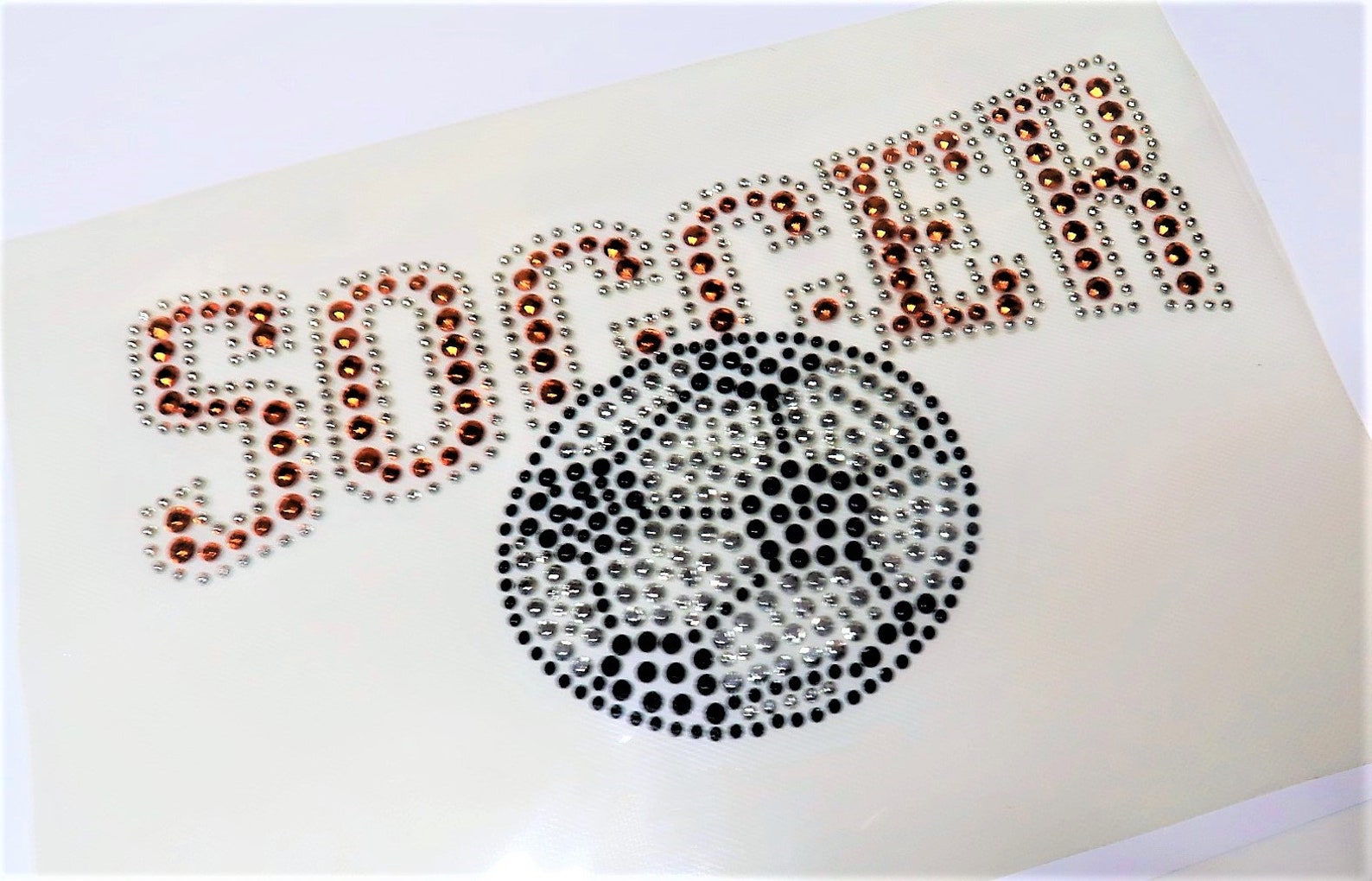 Soccer Ball Hotfix Rhinestones Heat Transfer Iron on Black - Etsy