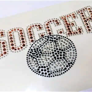 Soccer Ball Hotfix Rhinestones Heat Transfer Iron On, Black Silver ...