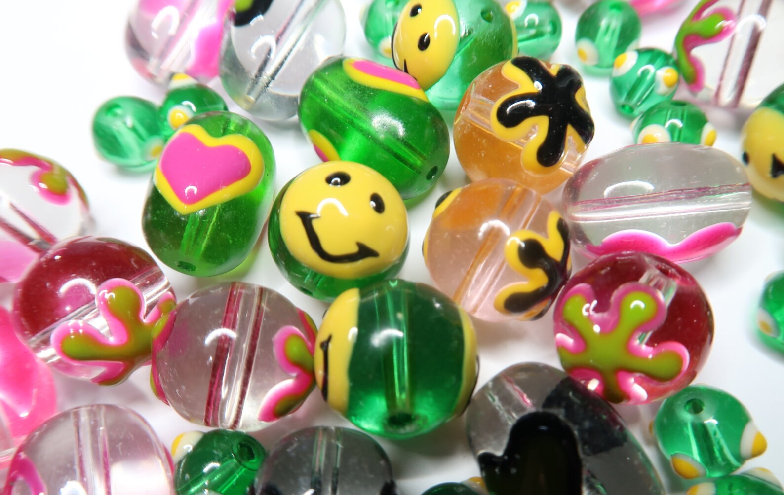 Glass Beads Bulk for Bracelet Jewelry Making Lips Heart | Etsy