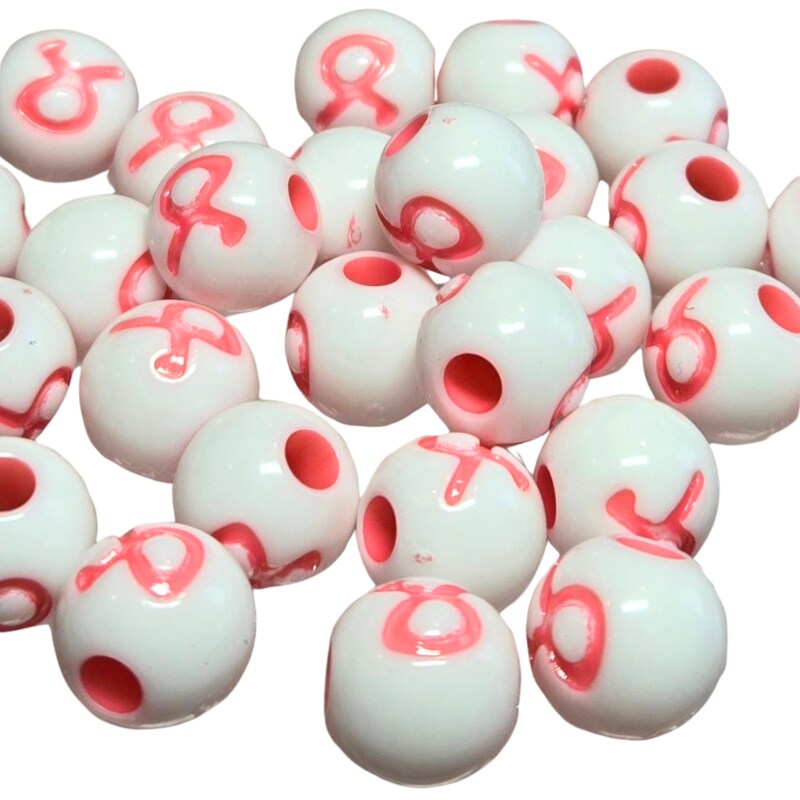 Pink Ribbon Beads - Etsy