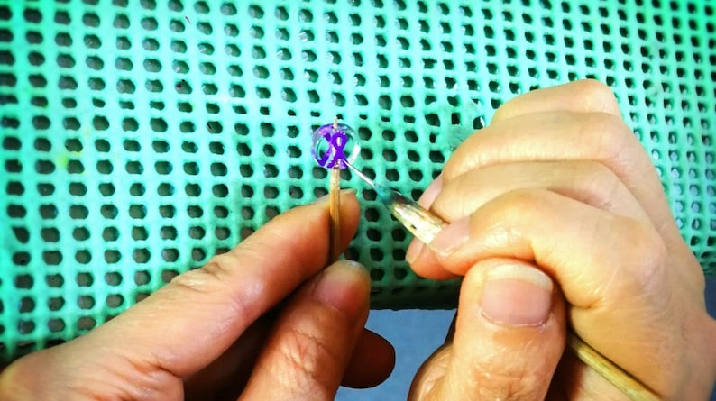 Ribbon Beads Cancer Awareness Glass Beads for Jewelry Making | Etsy