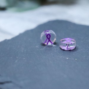 Ribbon Beads, Cancer Awareness Glass Beads Bulk for Jewelry Making ...