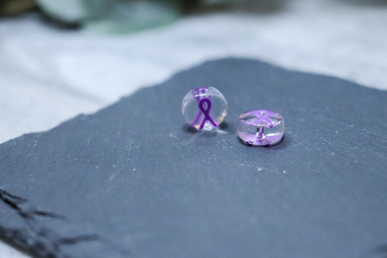 Ribbon Beads, Cancer Awareness Glass Beads Bulk for Jewelry Making ...