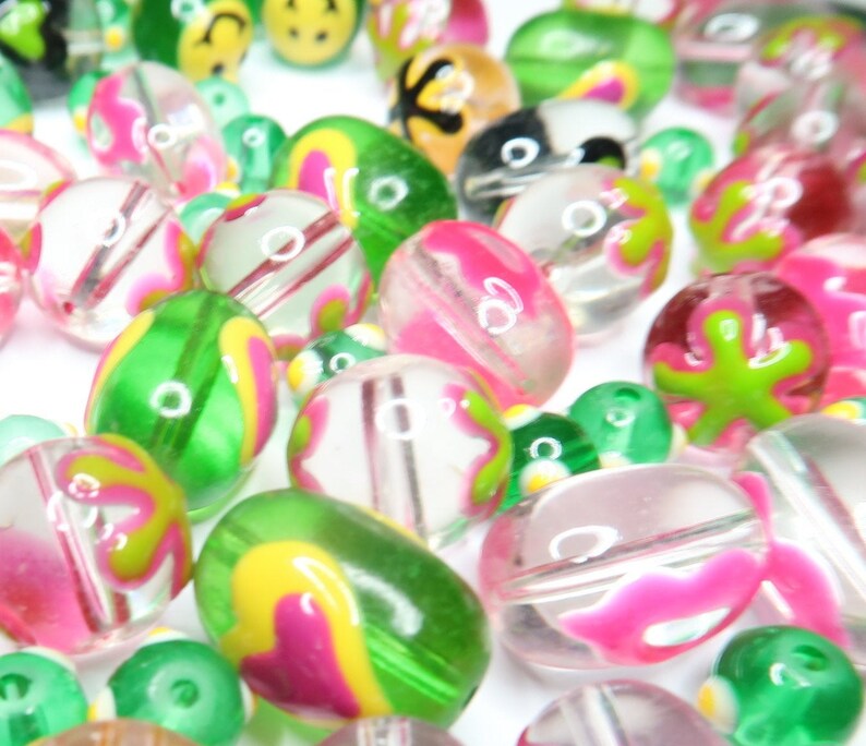 Glass Beads Bulk for Bracelet Jewelry Making Lips Heart | Etsy