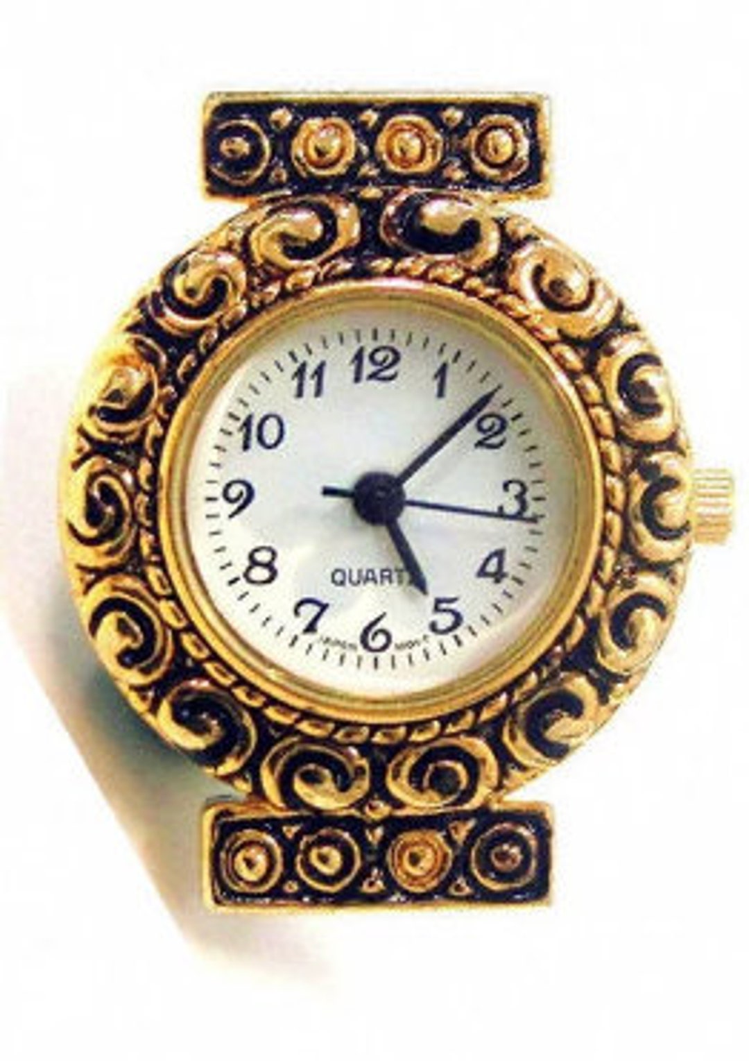 Watch Faces for Bracelet Jewelry Making, Antique Gold Round Frame for ...